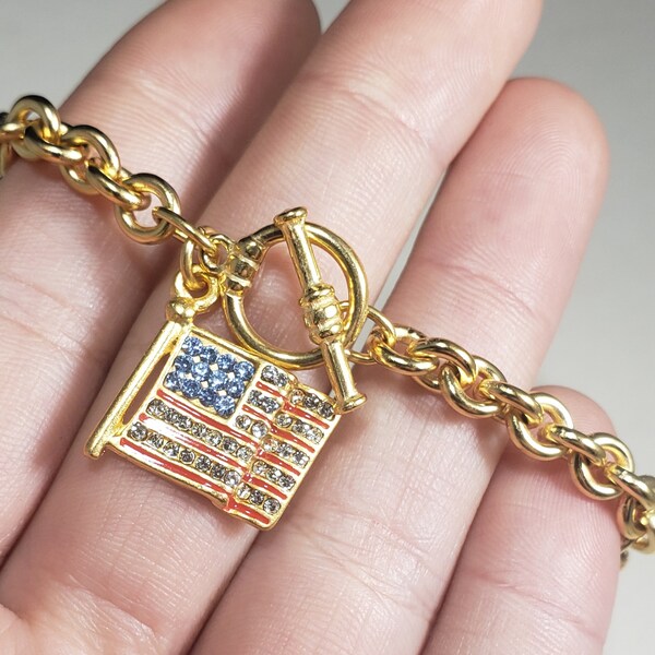 American Flag Charm - Etsy