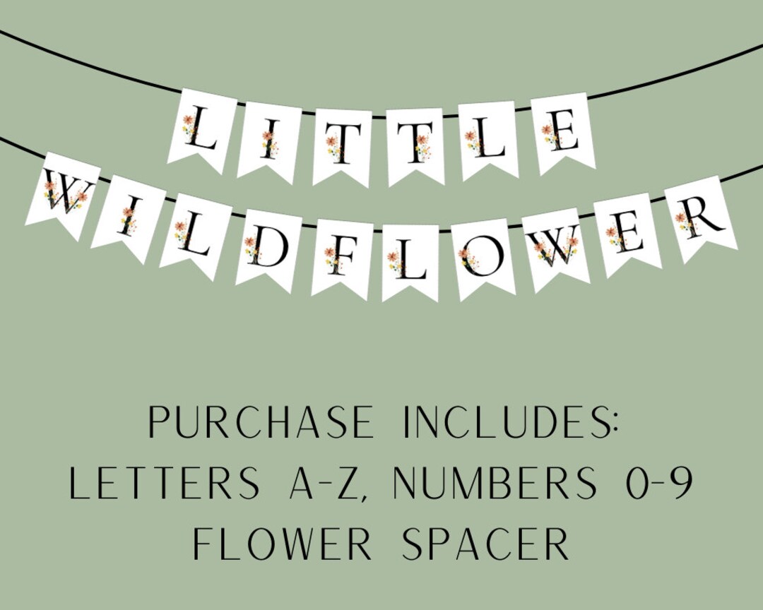 A-Z Custom Wildflower Banner | Fishtail Banner With Flowers | Bridal ...