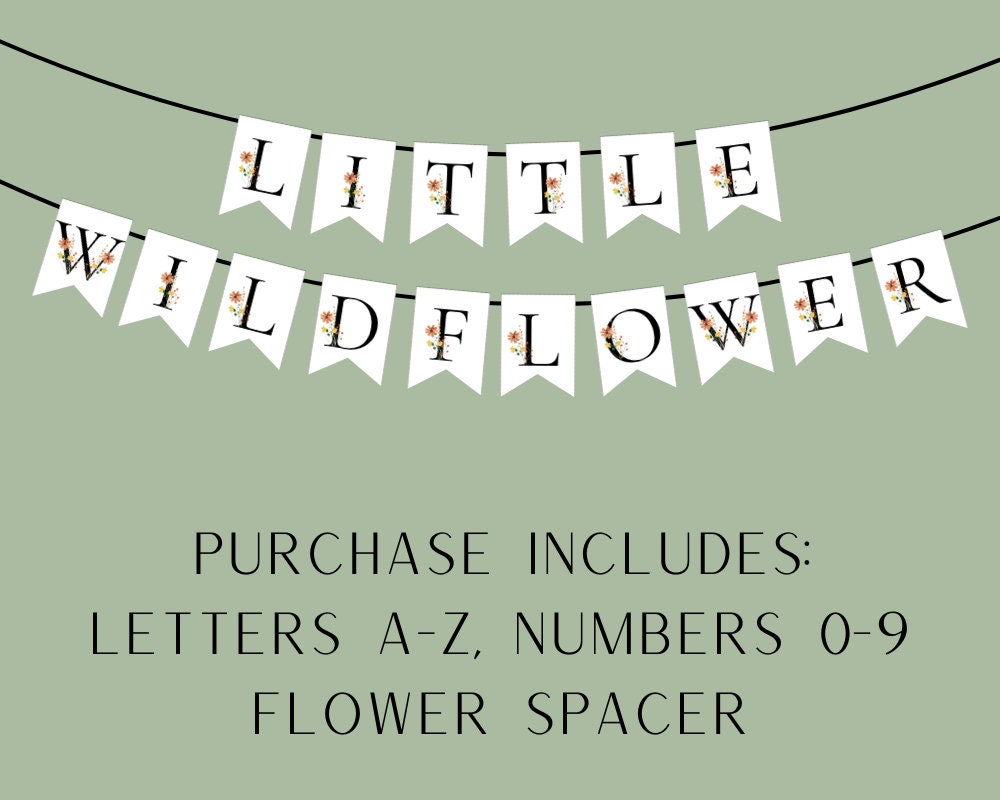 A-Z Custom Wildflower Banner | Fishtail Banner With Flowers | Bridal ...