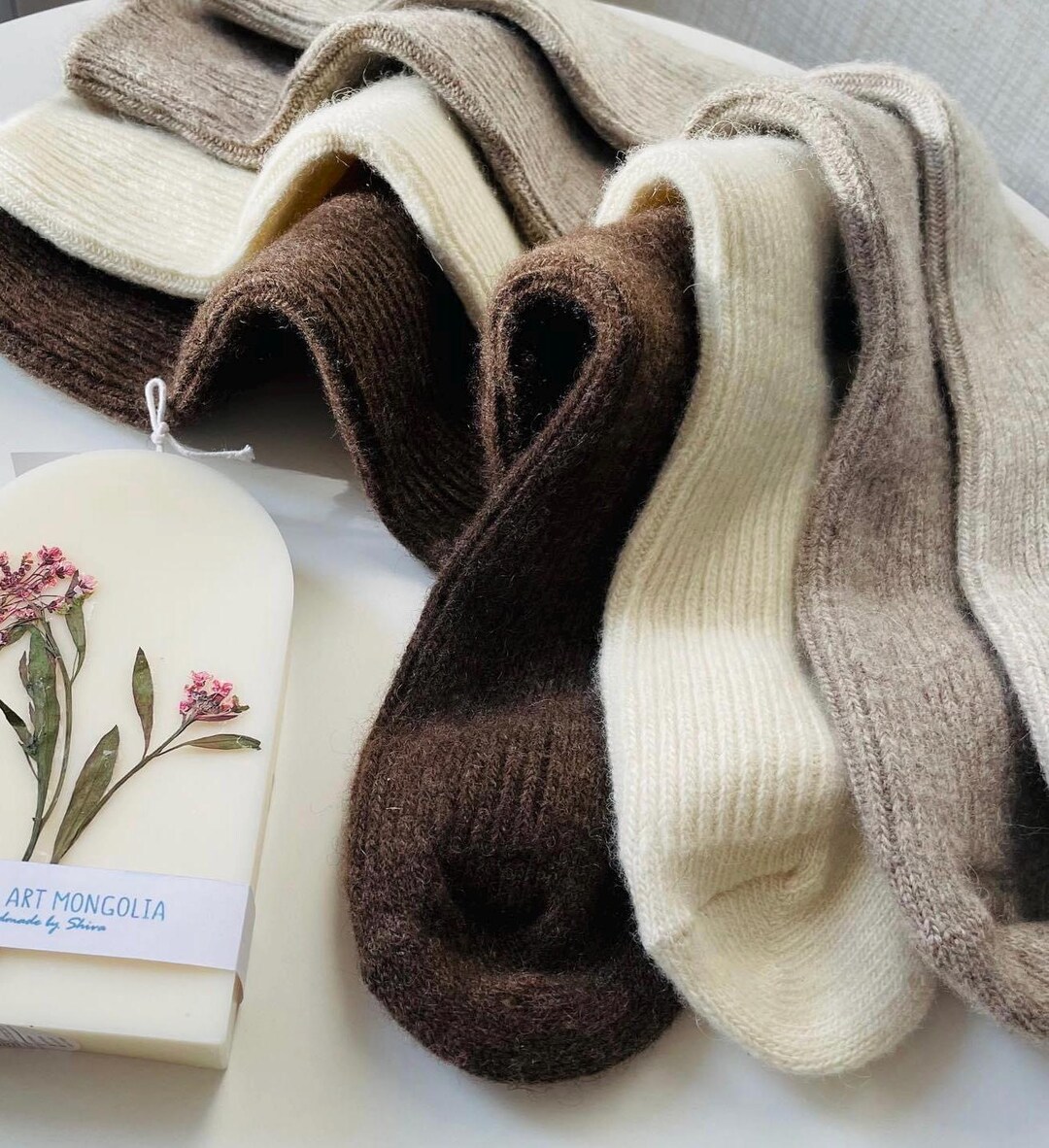 Knee-high Luxury Wool Socks - Organic Mongolian Sheep Wool | Ideal ...