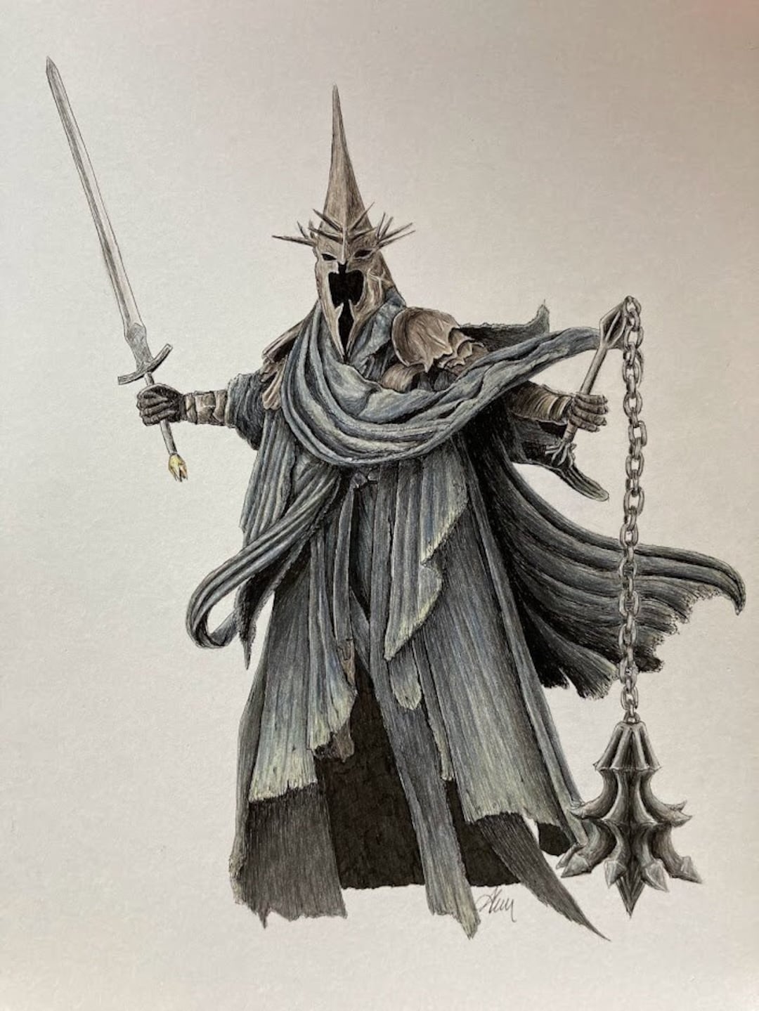 The Witch-king of Angmar Original Drawing - Etsy