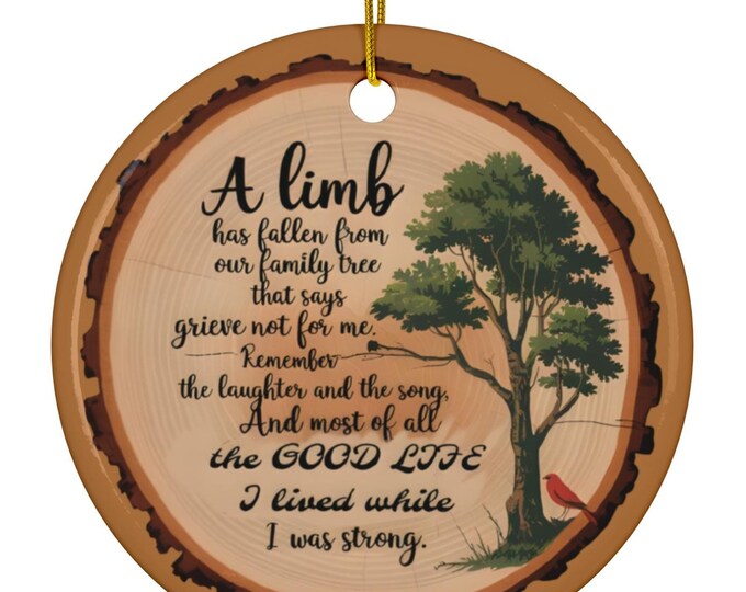 Family Tree Memorial Ornament, A Limb Has Fallen From Our Family Tree ...