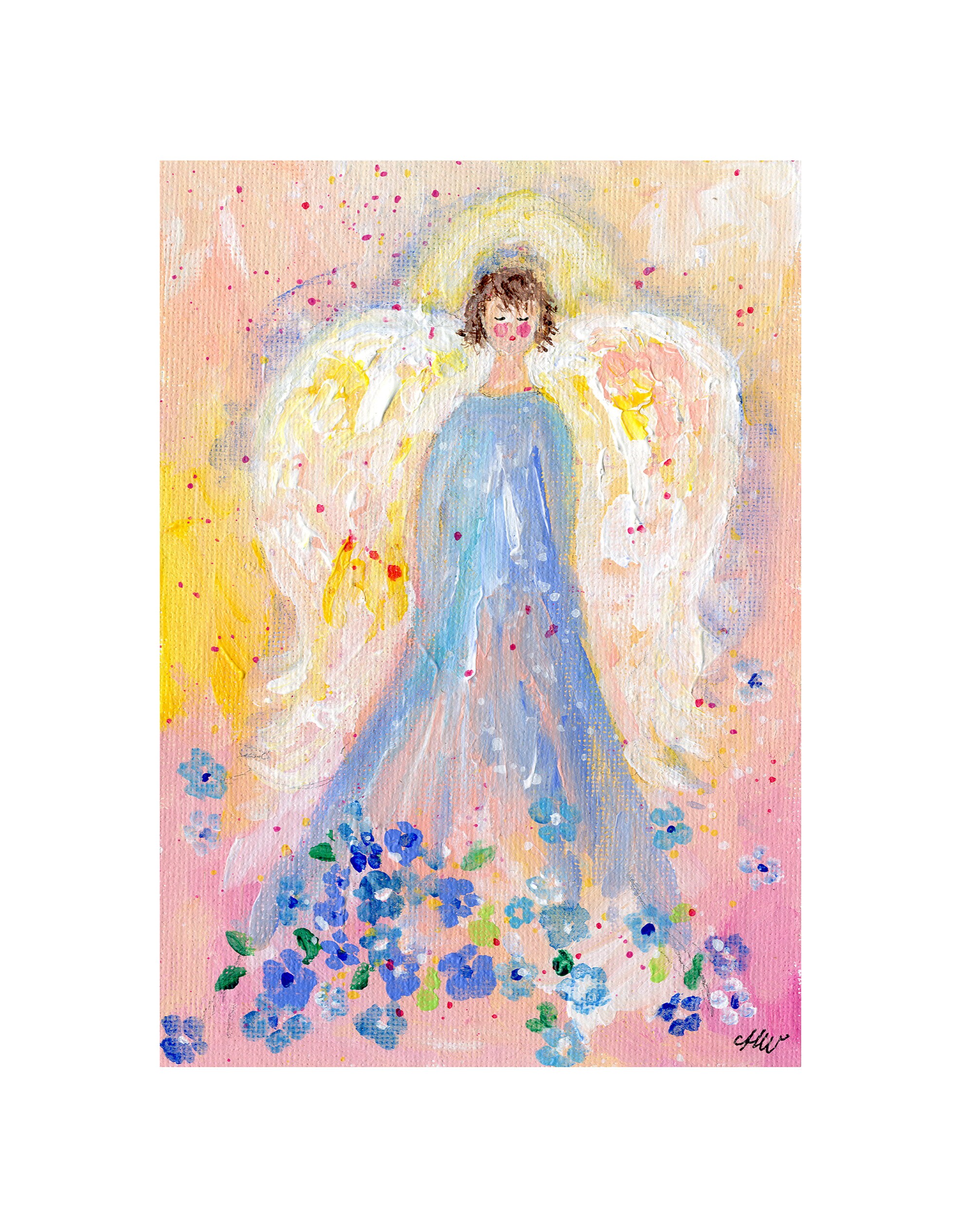 Angel Art Print Angel Forget-me-not Wall Art Print From - Etsy