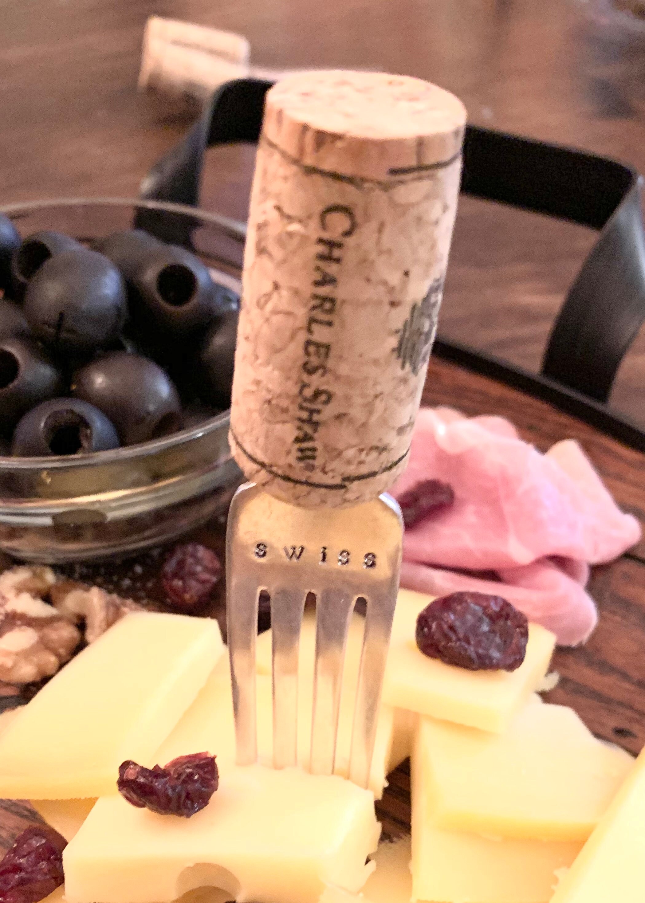 Hand Stamped Silver Cheese Markers: Vintage Fork Set of 5 - Etsy
