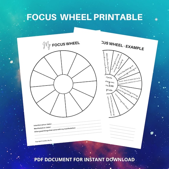 Focus Wheel Printable Law of Attraction by Abraham Hicks | Etsy
