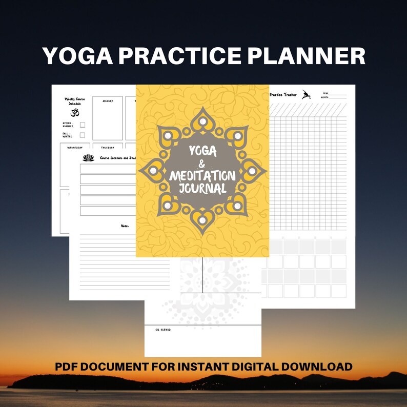 Printable Yoga Planner, Yoga Journal Printable, Meditation Journal ...