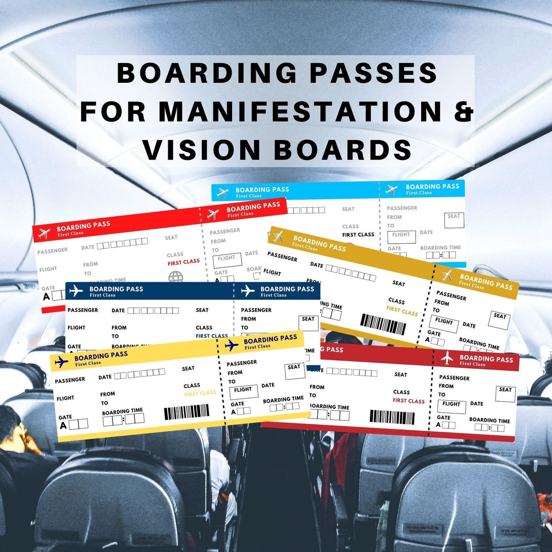 Boarding Pass Templates, Manifestation Clip Art, Law of Attraction ...