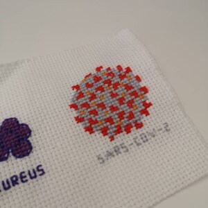 Covid Cross Stitch Pattern, Microbe Cross Stitch, Virus Cross Stitch ...