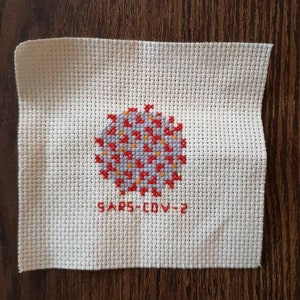 Covid Cross Stitch Pattern, Microbe Cross Stitch, Virus Cross Stitch ...