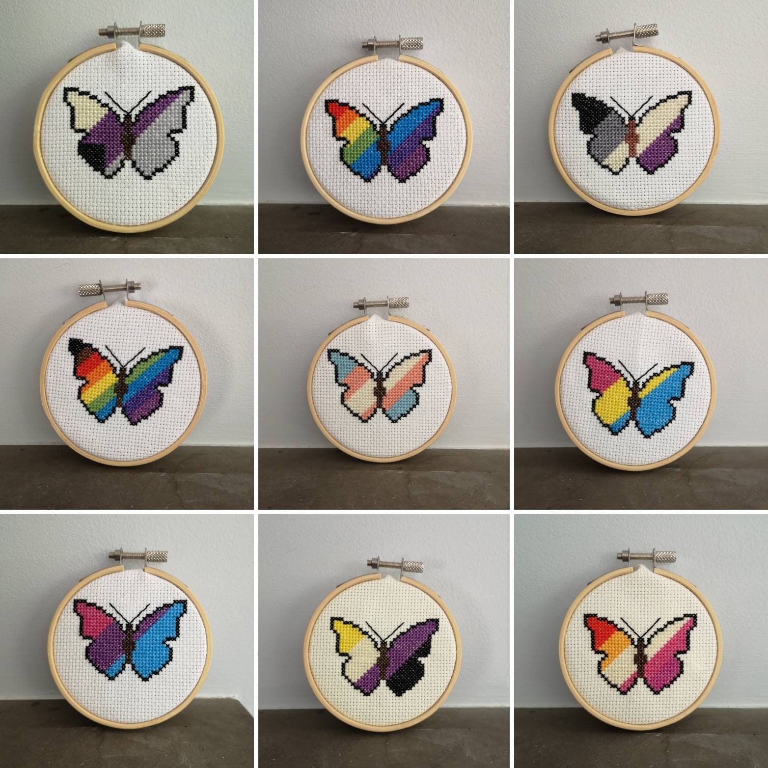 Transgender Cross Stitch Pattern, Butterfly Cross Stitch, Pride Cross ...