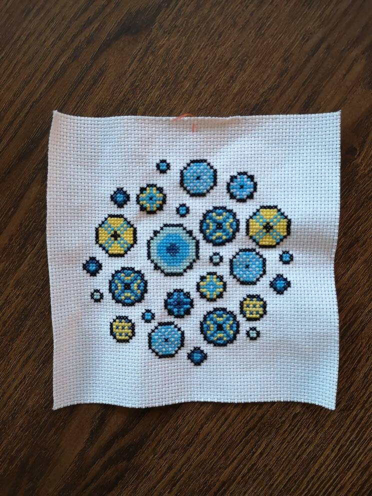 Geometric Cross Stitch Pattern, Diatom Cross Stitch, Beginner Cross ...