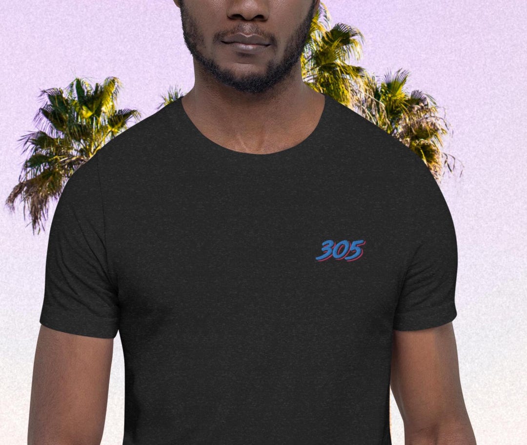 305 Miami Embroidered Shirt Unisex Miami Pride Tee, Florida 305 Area Code Gift, High Quality ...