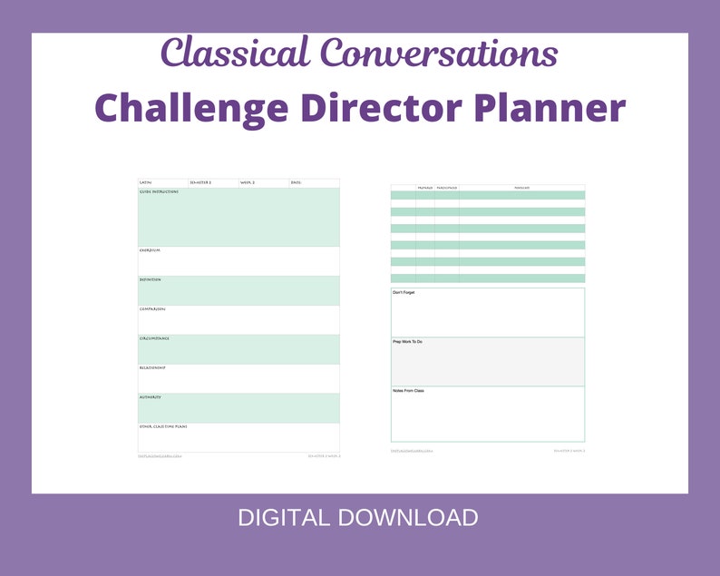 Classical Conversations Challenge Planner -- Director Edition - Etsy