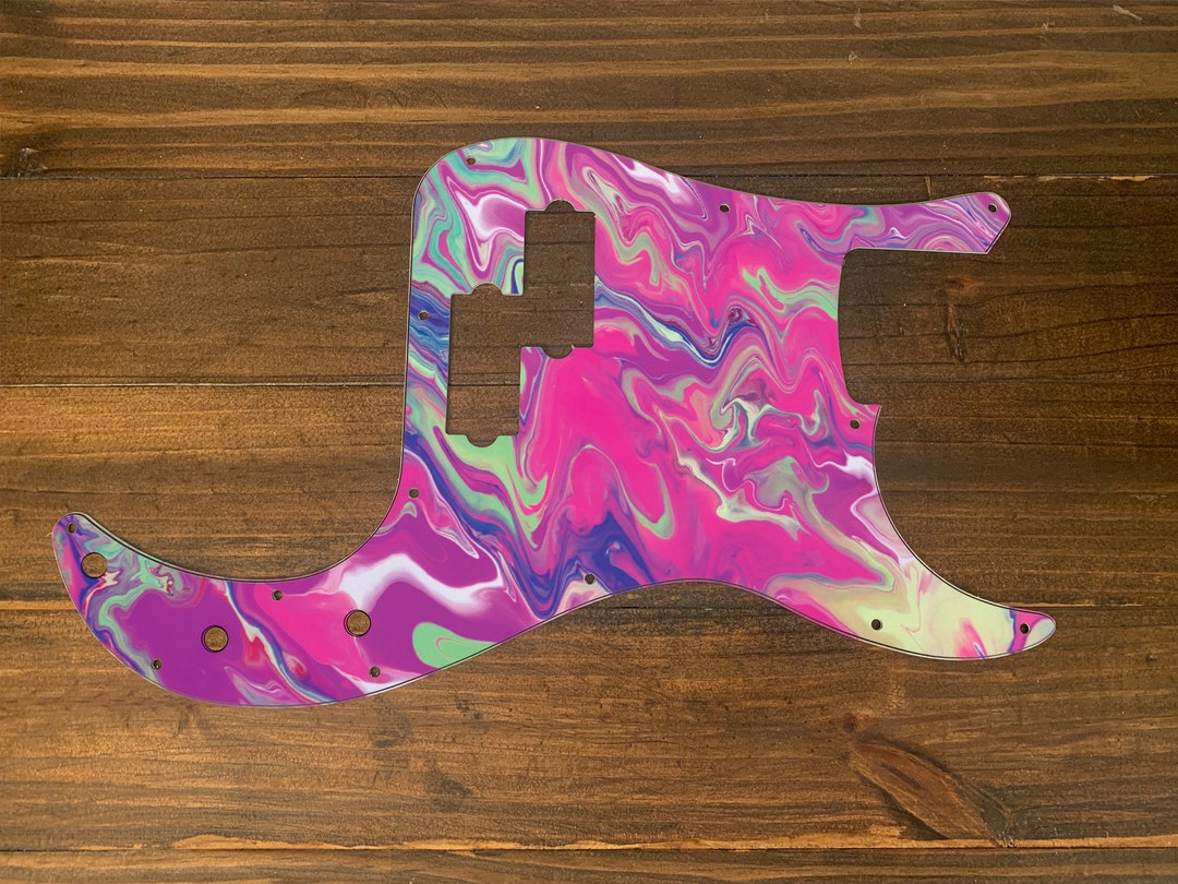 P Bass, Graphic Printed Custom Pickguard. Neon Nightmare - Etsy