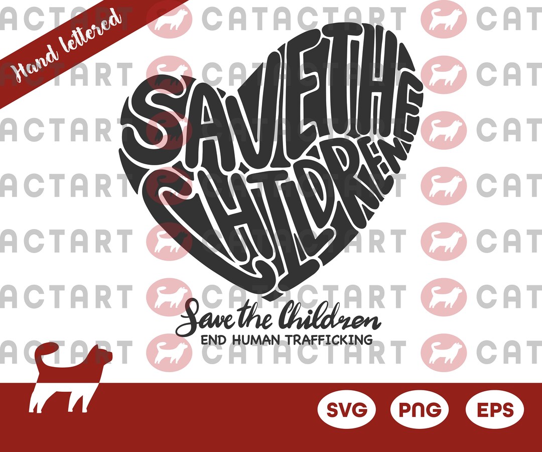 Save the Children End Human Trafficking Hand Lettered Clipart ...