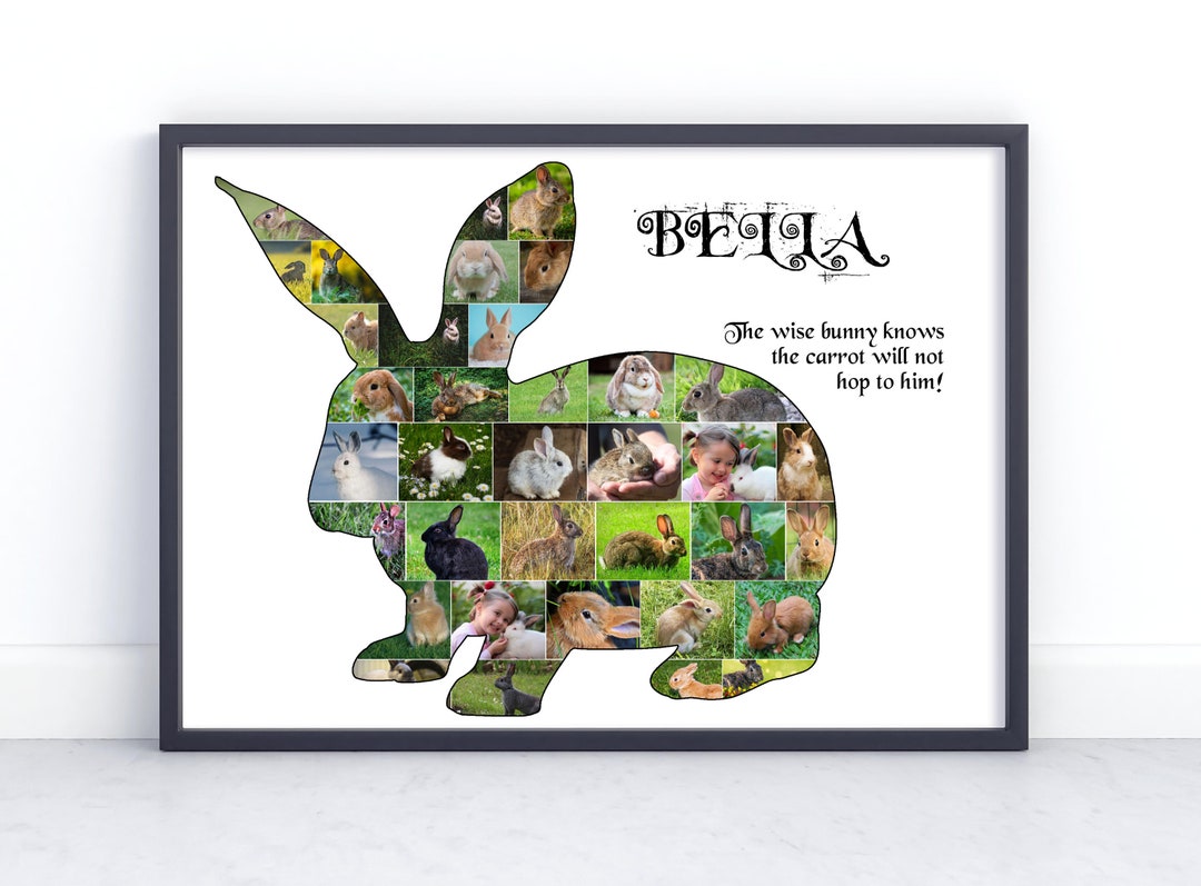 Rabbit Bunny Pet Personalised Photo Collage Gift. Animal Collage Gift ...
