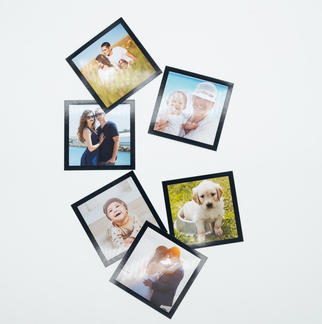 Set of 6 Personalised Mini Photo Fridge Magnets. Anniversary Gift ...