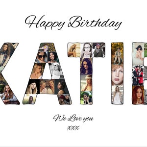 KATIE. Personalised Name Photo Collage Gift. Birthday Gift Her. Gift ...
