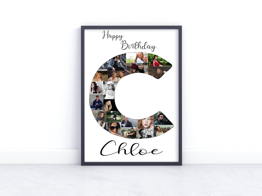 Letter C Collage. Personalised Photo Collage Gift. Birthday Gift for ...