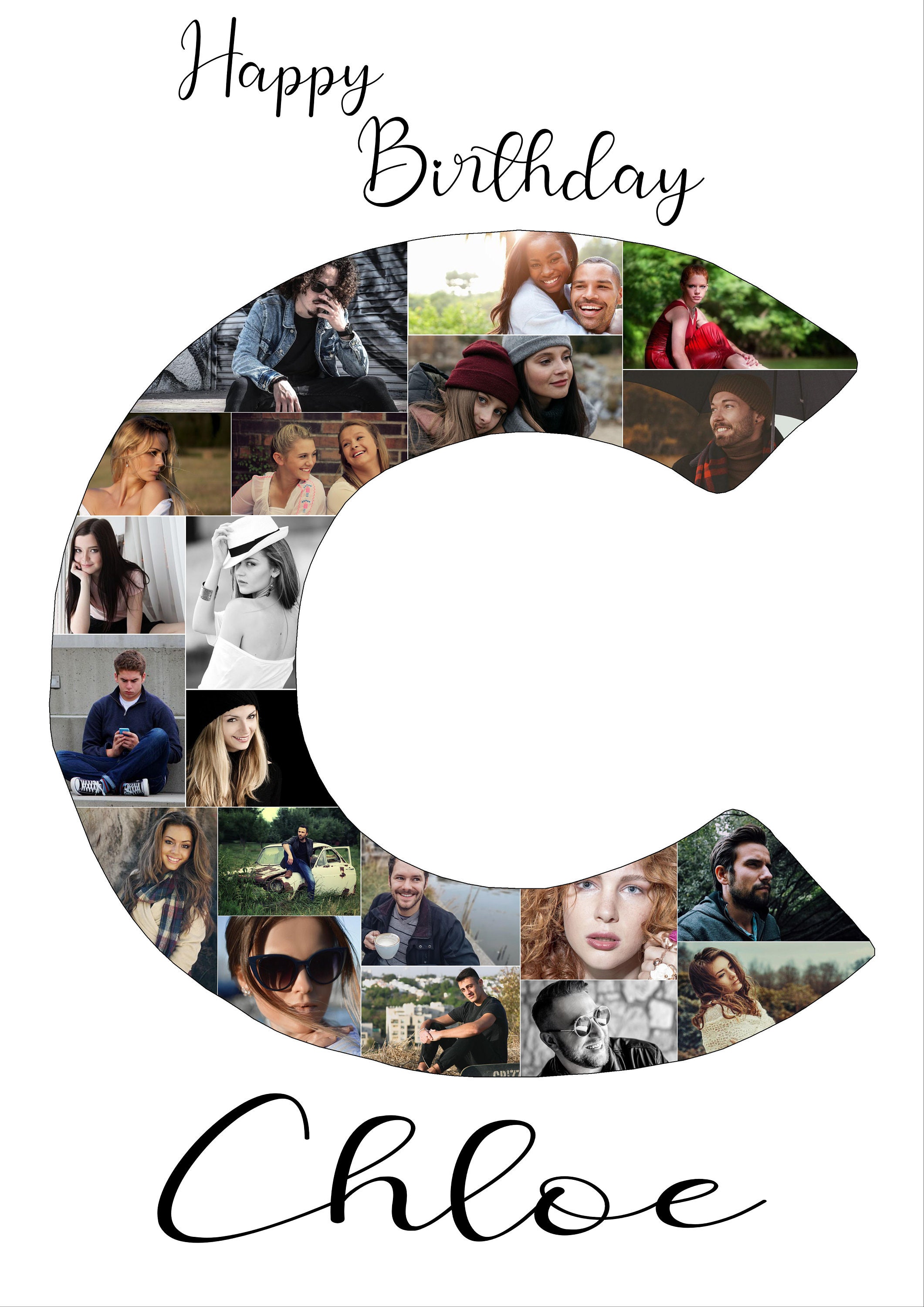 Letter C Collage. Personalised Photo Collage Gift. Birthday - Etsy