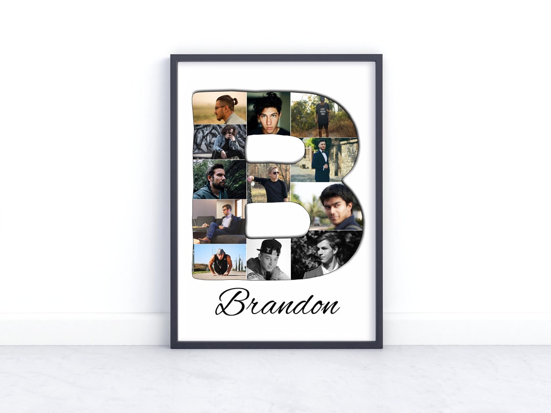 Letter B Collage. Personalised Photo Collage Gift. Birthday Gift for ...