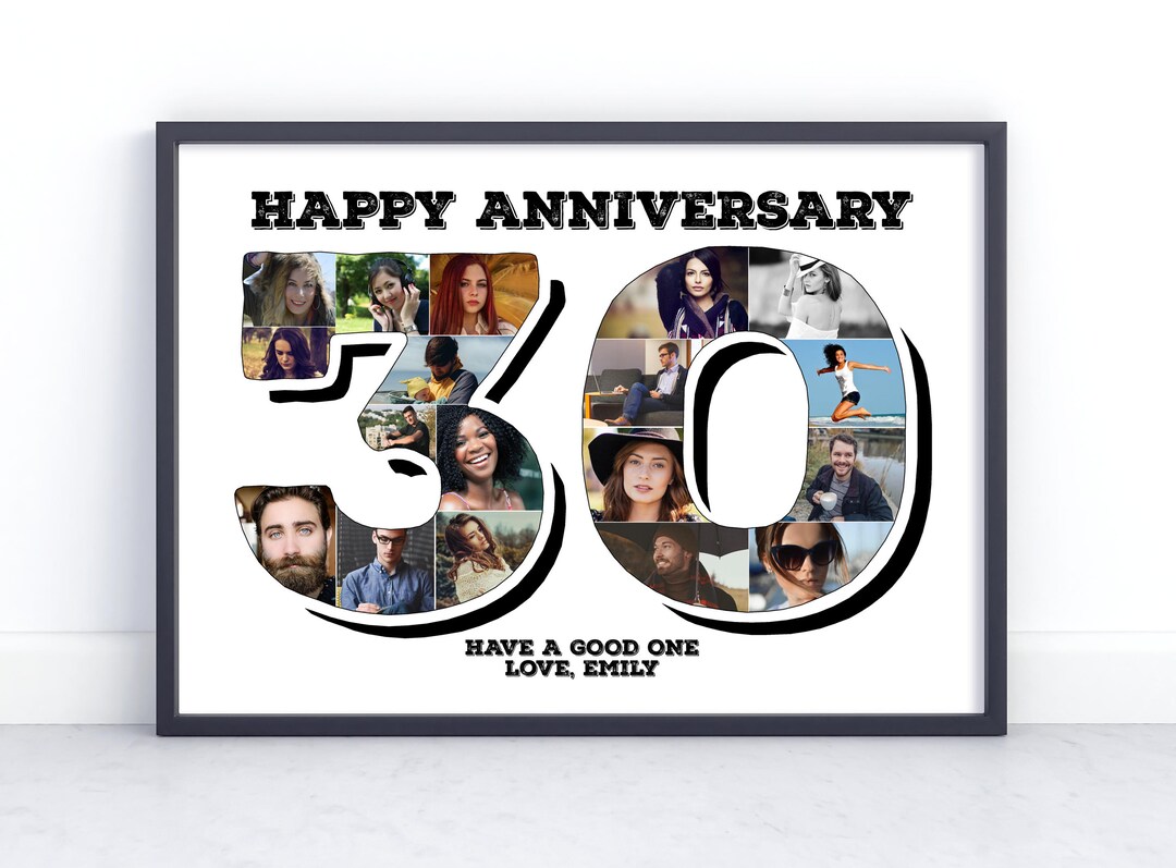 30th Birthday Photo Collage Gift: Personalized Anniversary Keepsake - Etsy