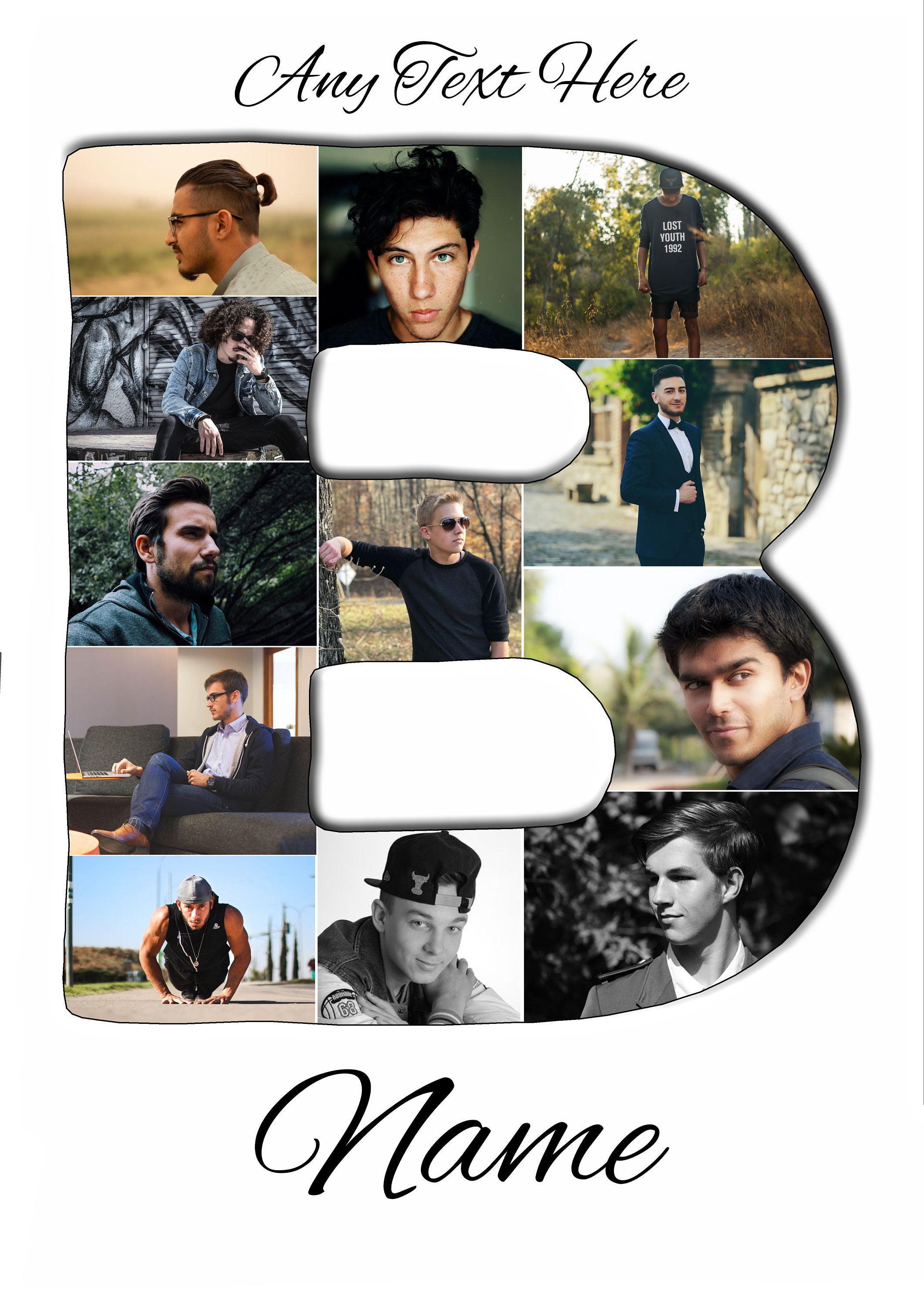 Letter B Collage. Personalised Photo Collage Gift. Birthday - Etsy