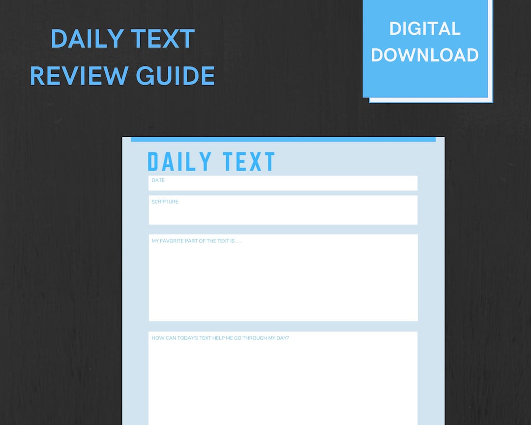 Daily Text Review Guide - Digital Download (PDF) - Etsy