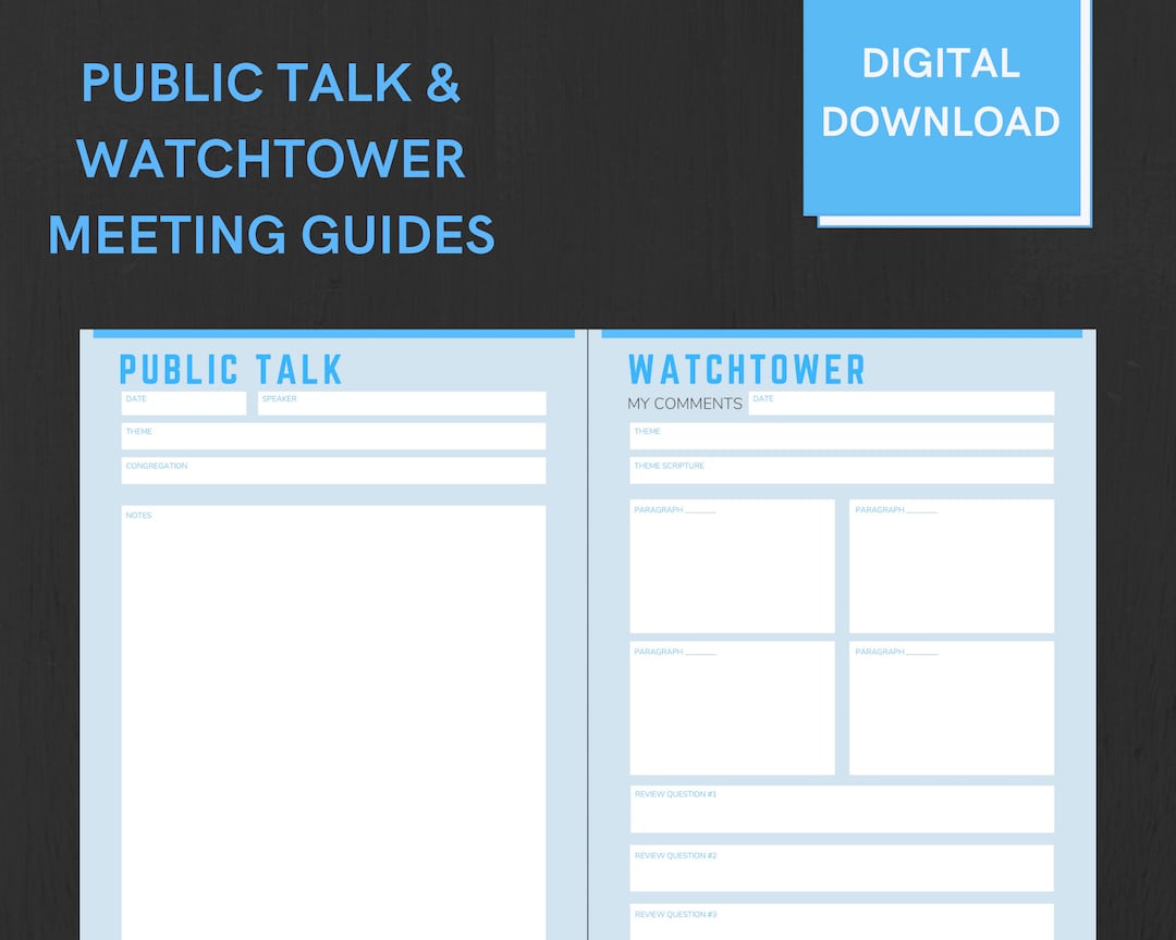 Public Talk & Watchtower Guides - Digital Download (PDF) - Etsy