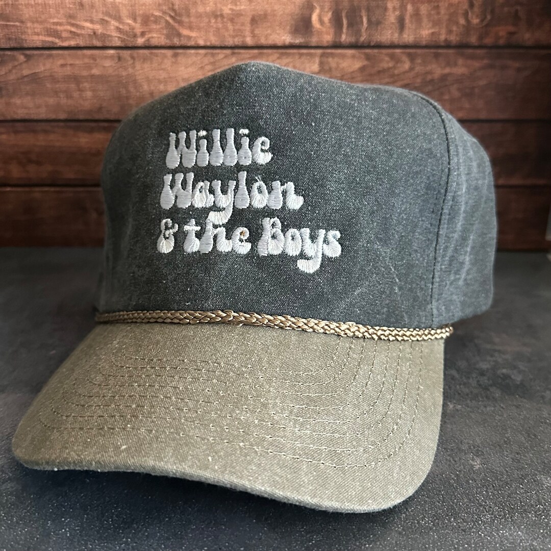 Vintage Style Willie Waylon and the Boys Embroidered Faded Canvas ...