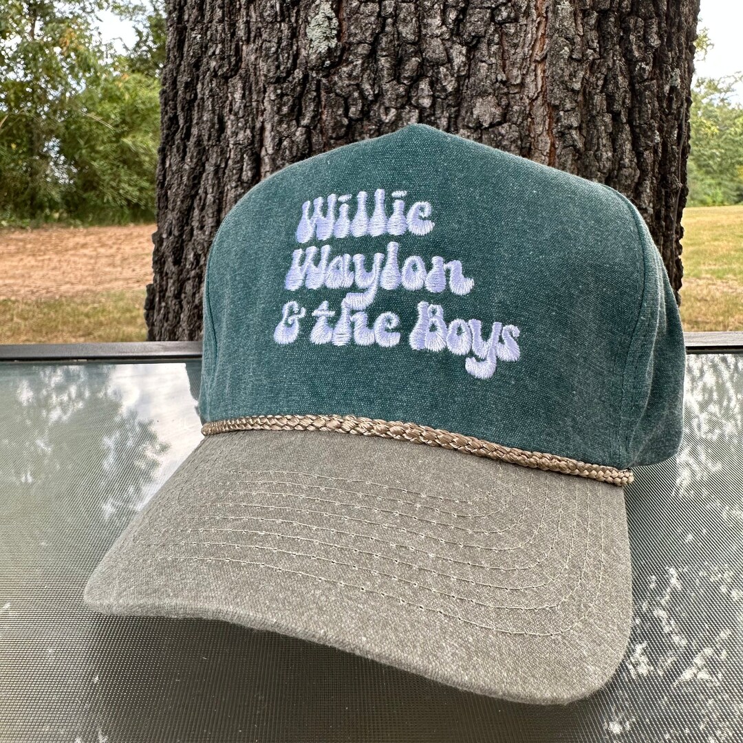 Vintage Style Willie Waylon and the Boys Embroidered Faded Canvas ...