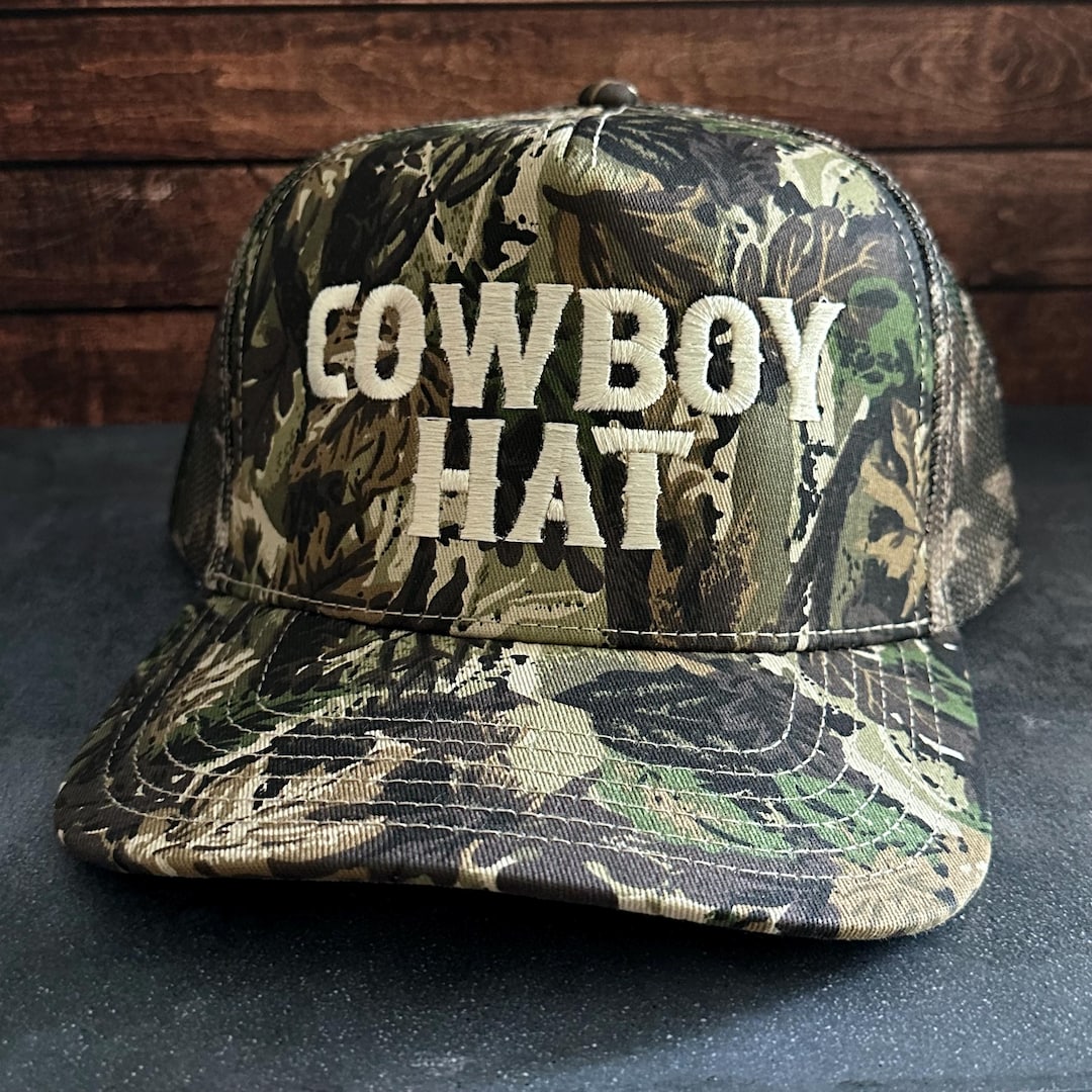 Vintage Style Cowboy Hat Embroidered Camouflage Canvas Snapback Trucker ...