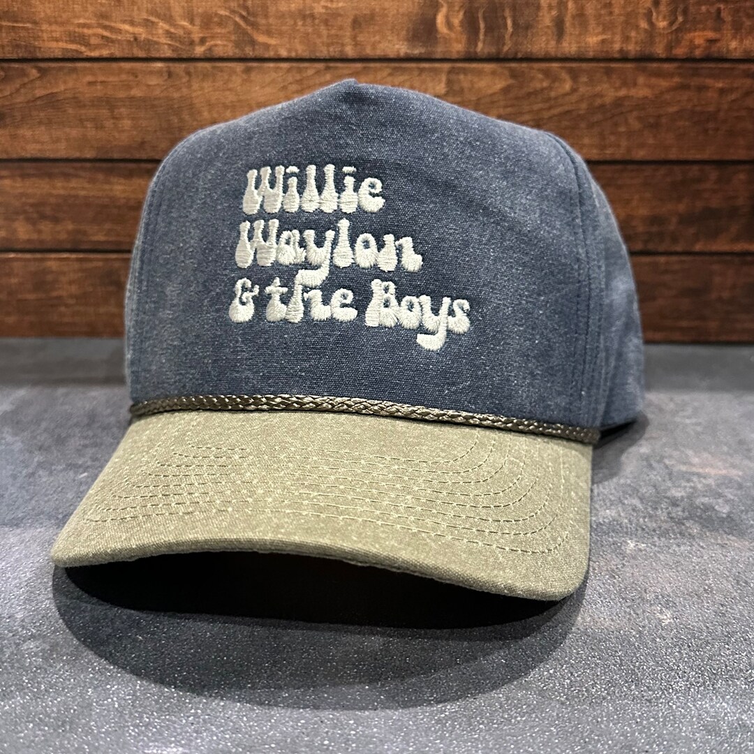 Vintage Style Willie Waylon and the Boys Embroidered Faded Canvas ...
