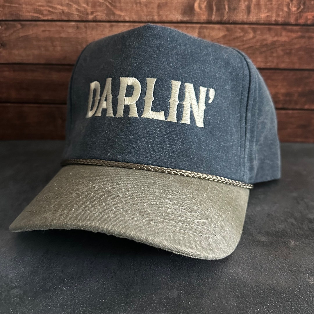 Vintage Style Darlin’ Embroidered Faded Canvas Snapback Trucker Rope ...
