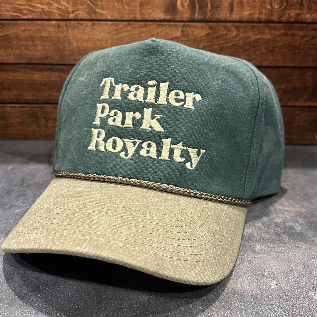 Vintage Style Trailer Park Royalty Embroidered Faded Canvas Snapback ...