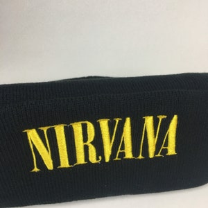 Vintage Style Nirvana Stitched Black Beanie Free Shipping - Etsy