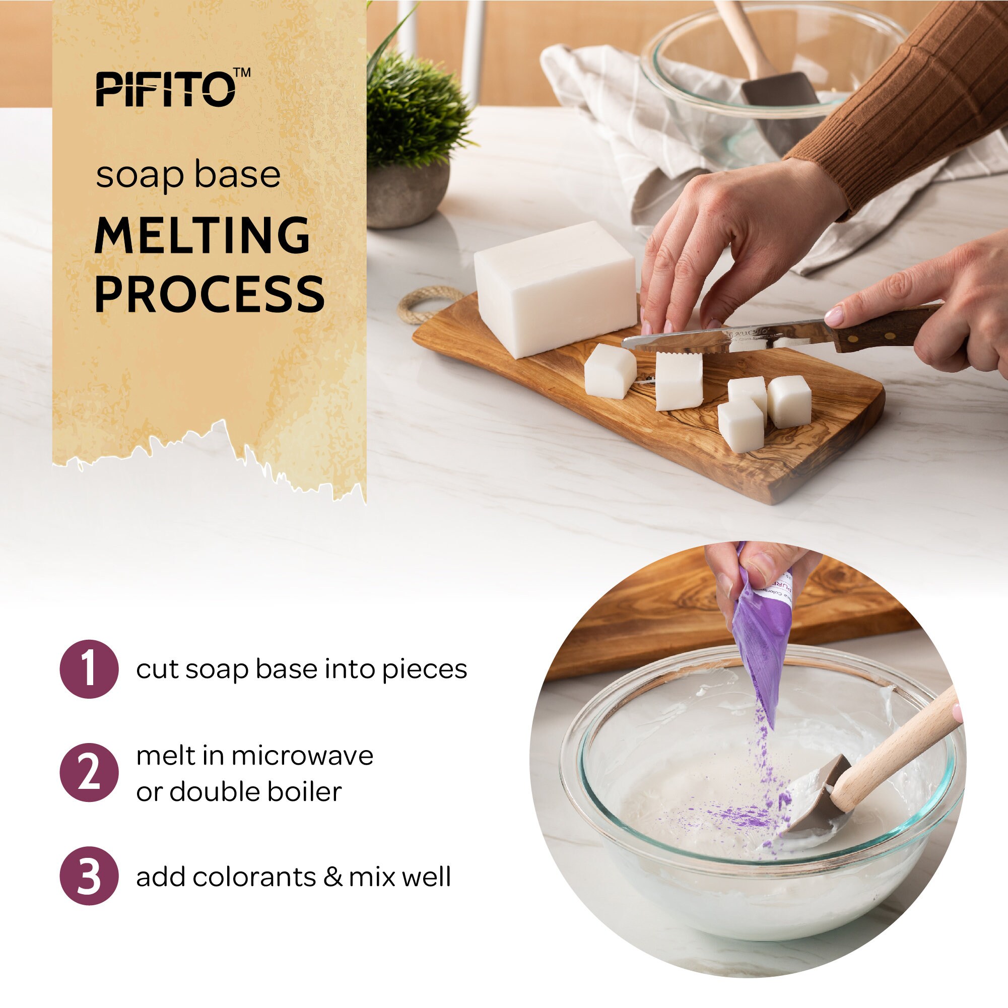 Pifito #1 DIY Soap Making Kit Supplies - 3 Lbs Melt & Pour Soap Base ...