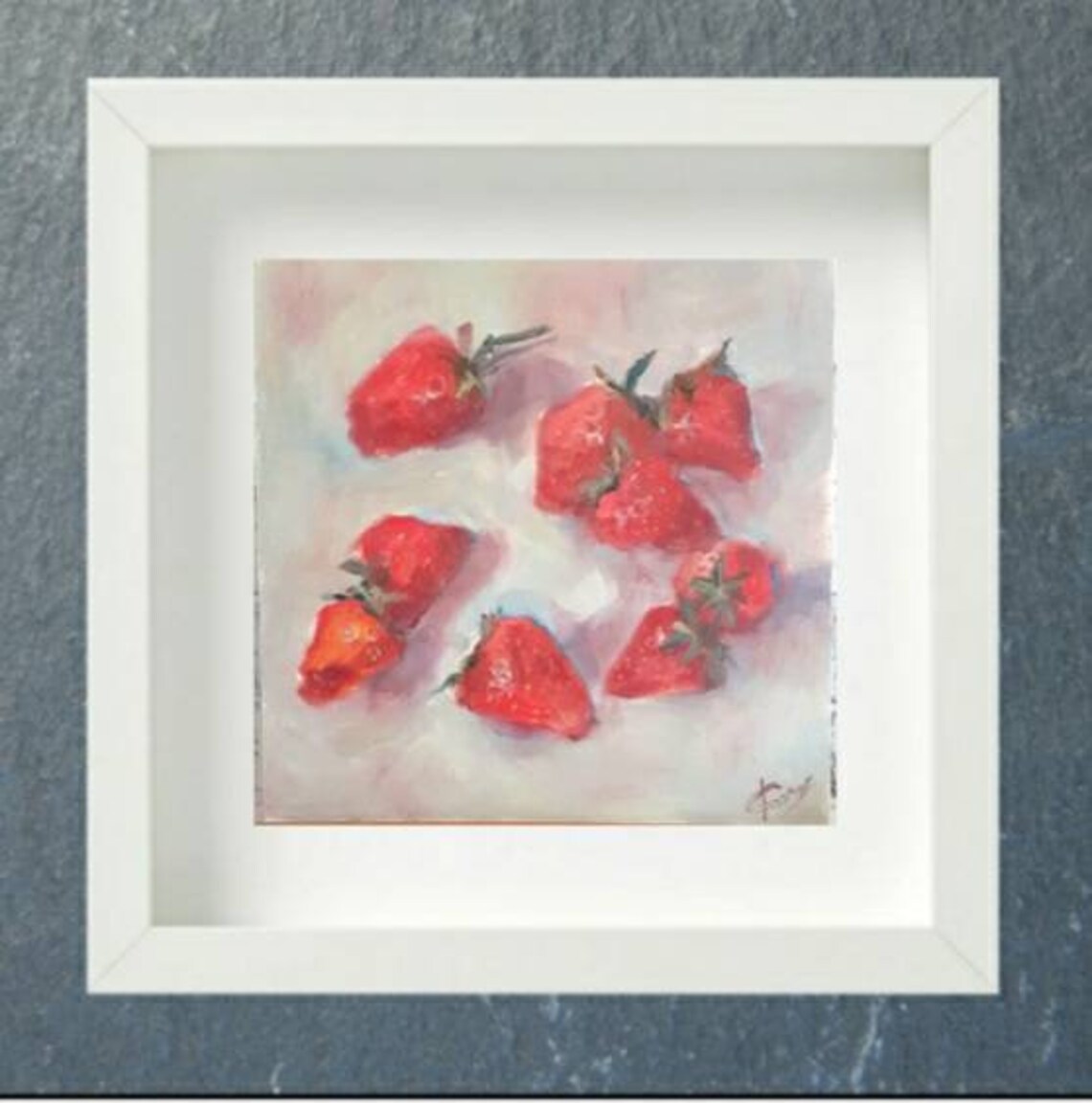 Strawberry Painting Food Painting Berries Artwork Fruit Wall - Etsy