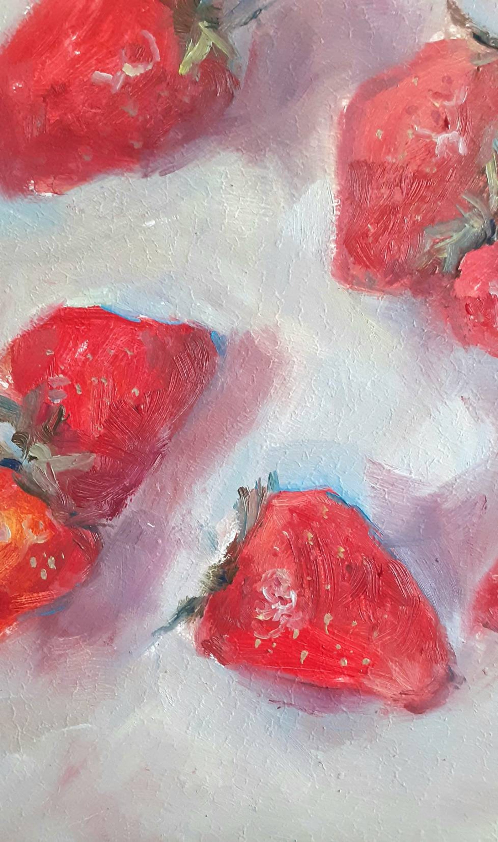 Strawberry Painting Food Painting Berries Artwork Fruit Wall - Etsy