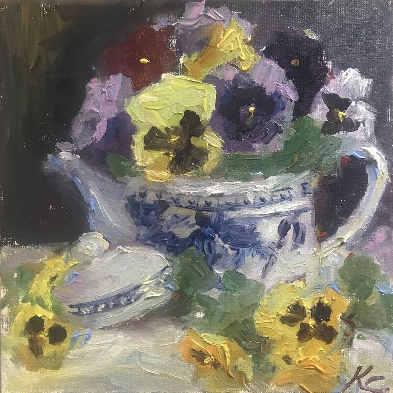 Pansy Painting Etsy