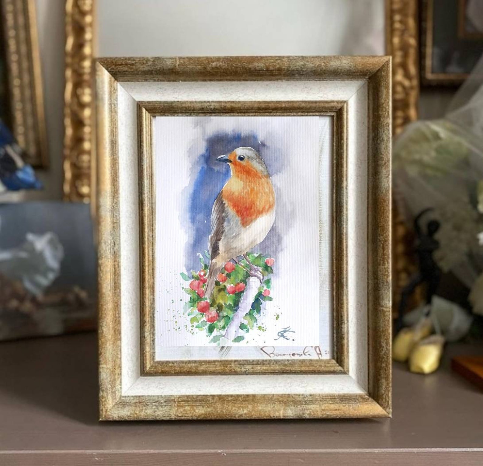 Robin Bird Watercolor Original Art Robin Artwork Robin - Etsy