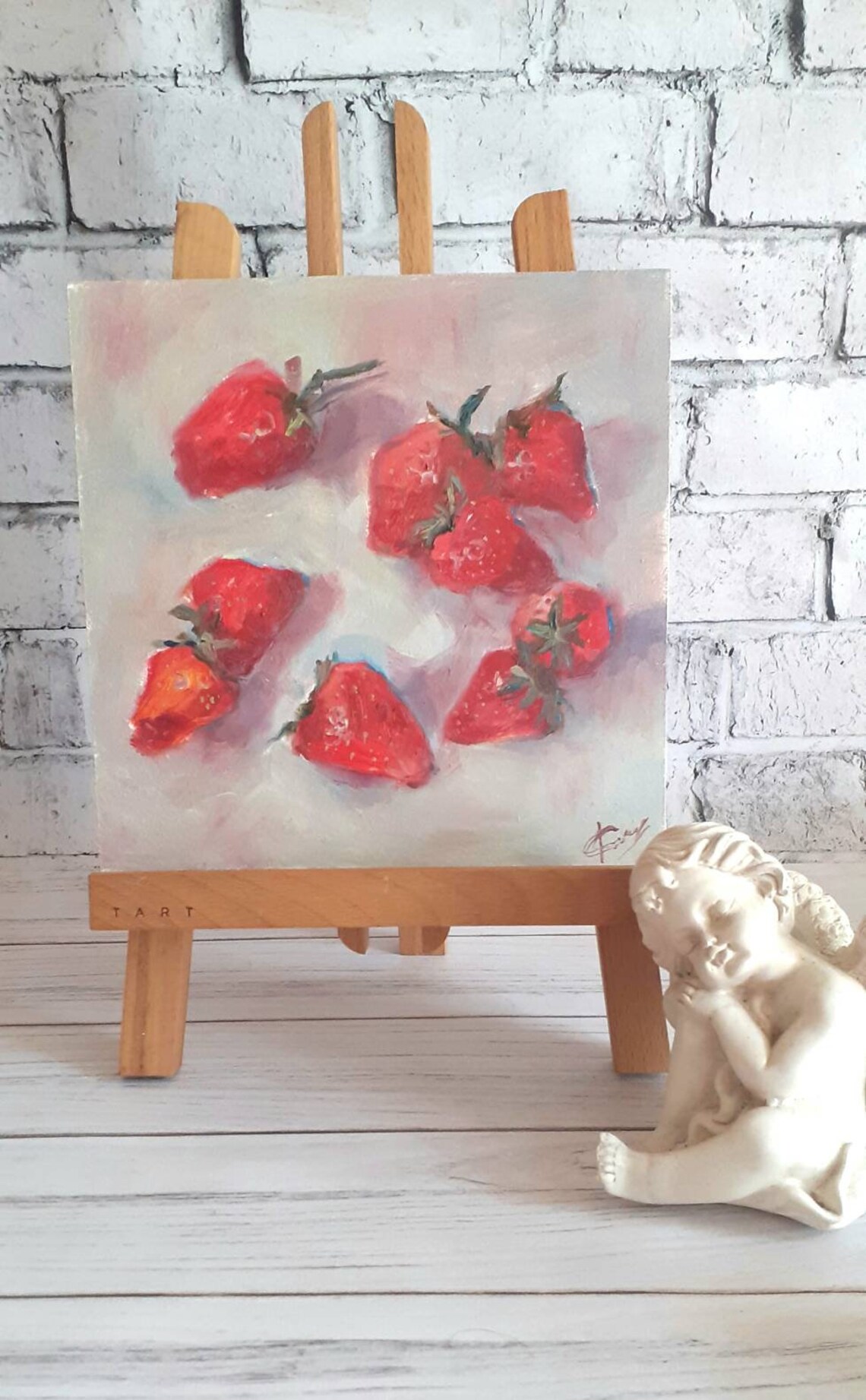 Strawberry Painting Food Painting Berries Artwork Fruit Wall - Etsy