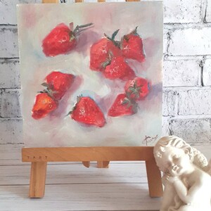 Strawberry Painting Food Painting Berries Artwork Fruit Wall Art ...