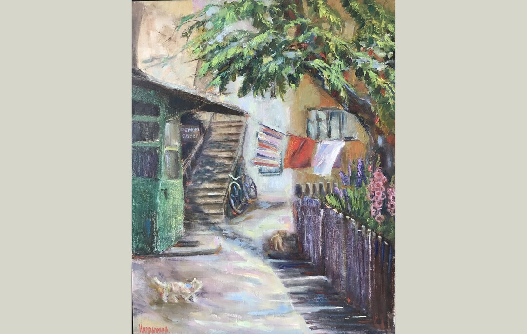 Stadtansicht Odessa Gemälde Öl Hof Gemälde Odessa Kunstwerk Original ...
