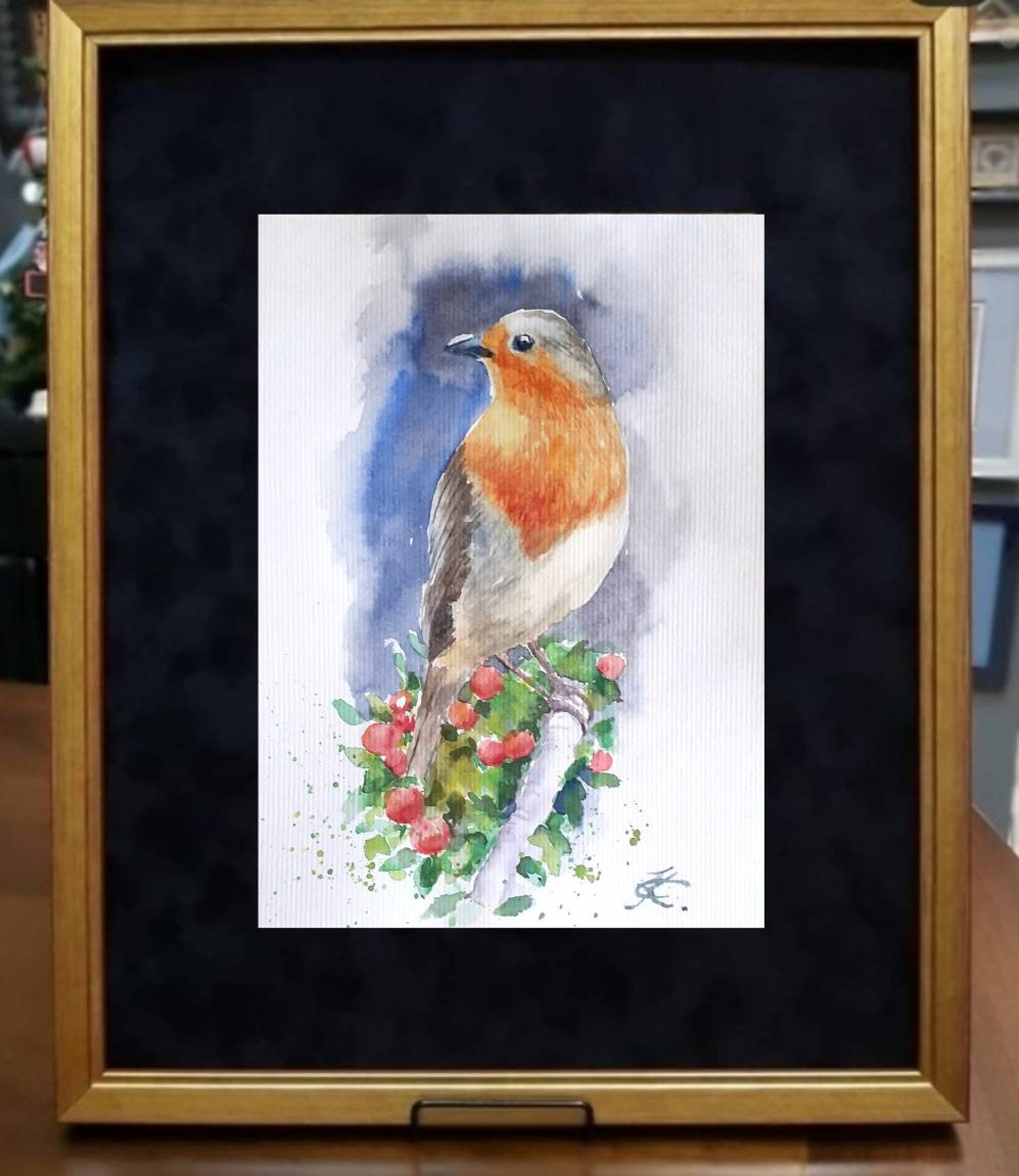 Robin Bird Watercolor Original Art Robin Artwork Robin - Etsy
