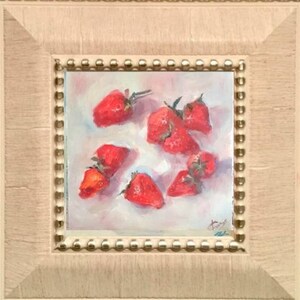 Strawberry Painting Food Painting Berries Artwork Fruit Wall Art ...