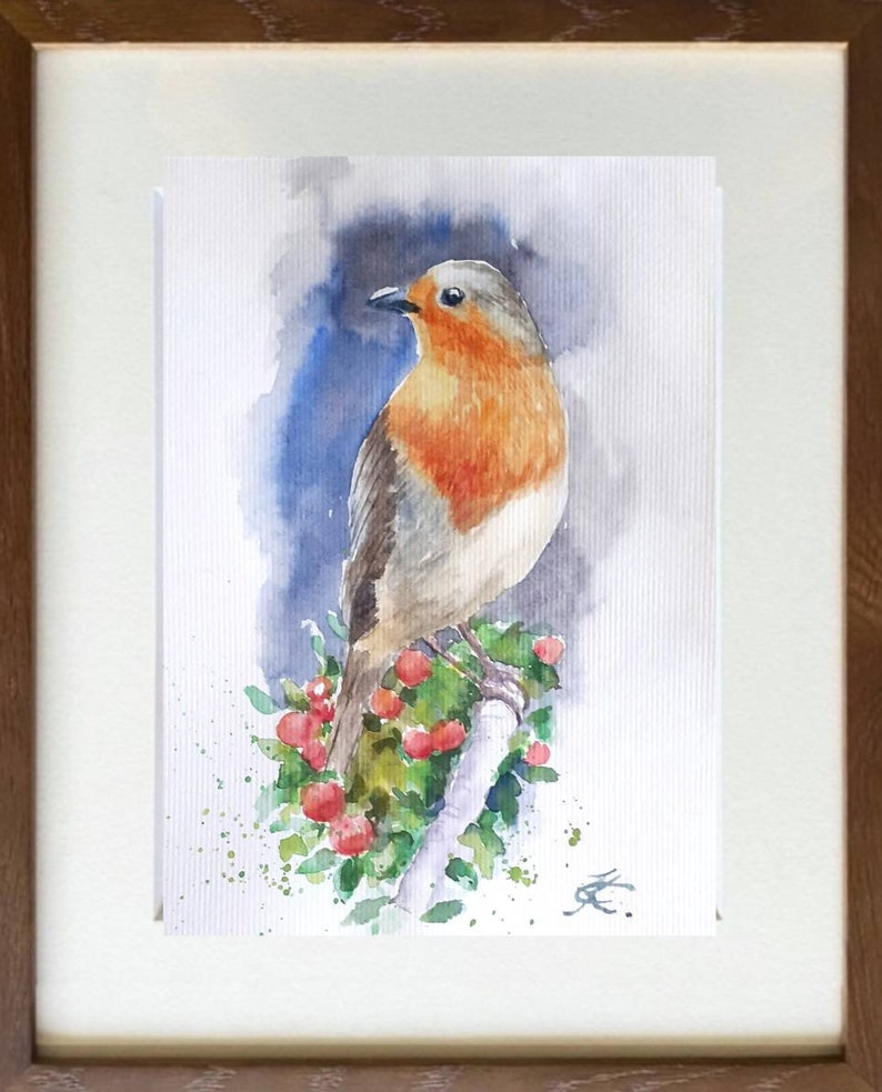 Robin Bird Watercolor Original Art Robin Artwork Robin - Etsy