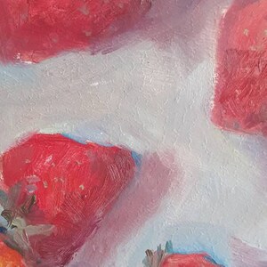 Strawberry Painting Food Painting Berries Artwork Fruit Wall Art ...