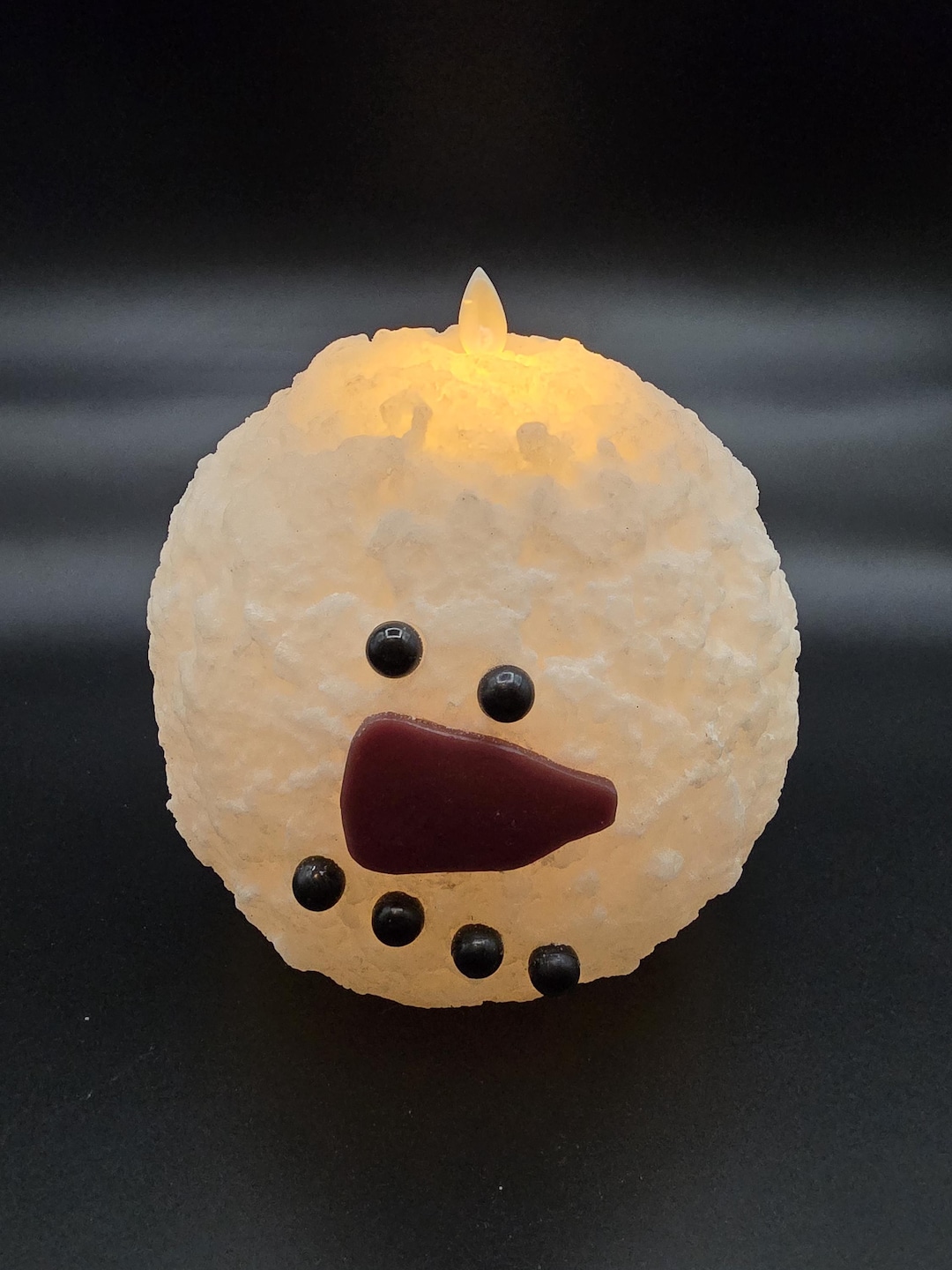 Round, Snowman, Moving Flame, LED Candle 6x5.5in, Timer Candles ...