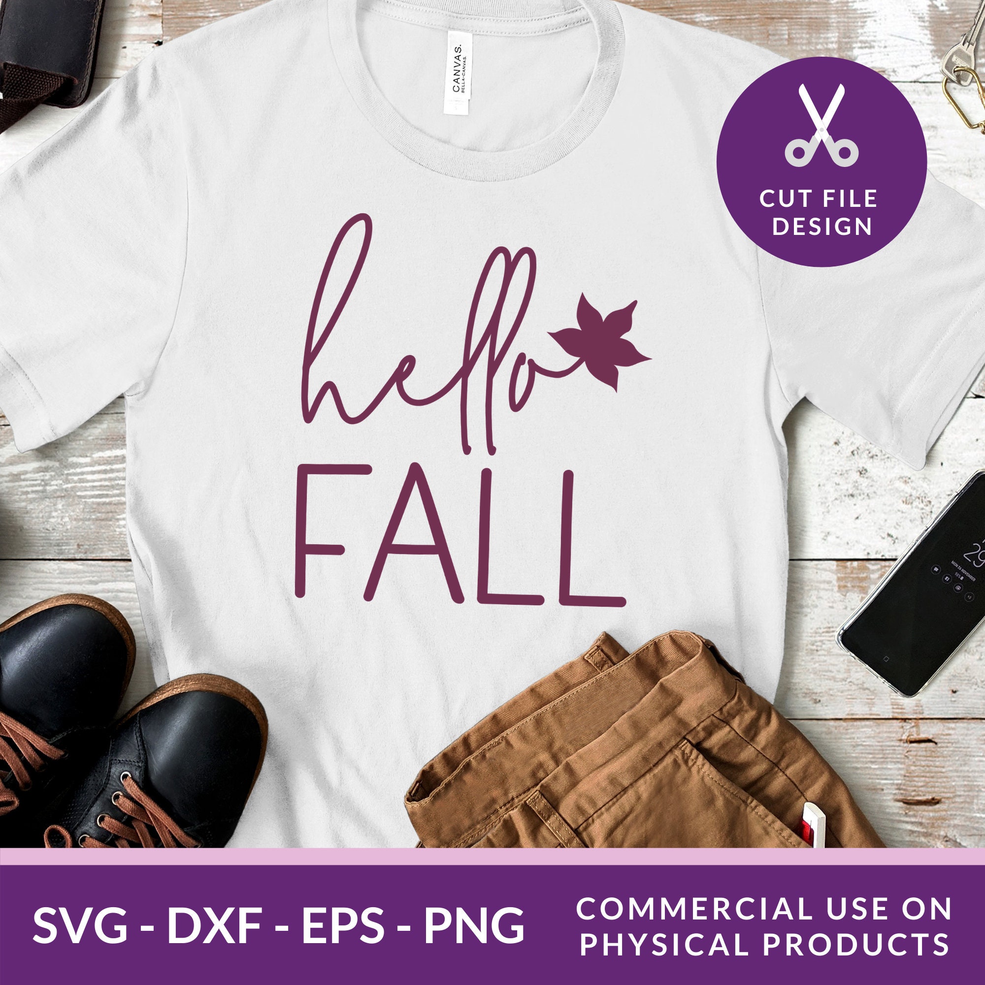 Fall SVG - Hello Fall SVG - Autumn SVG - Fall Shirt Design - Fall ...